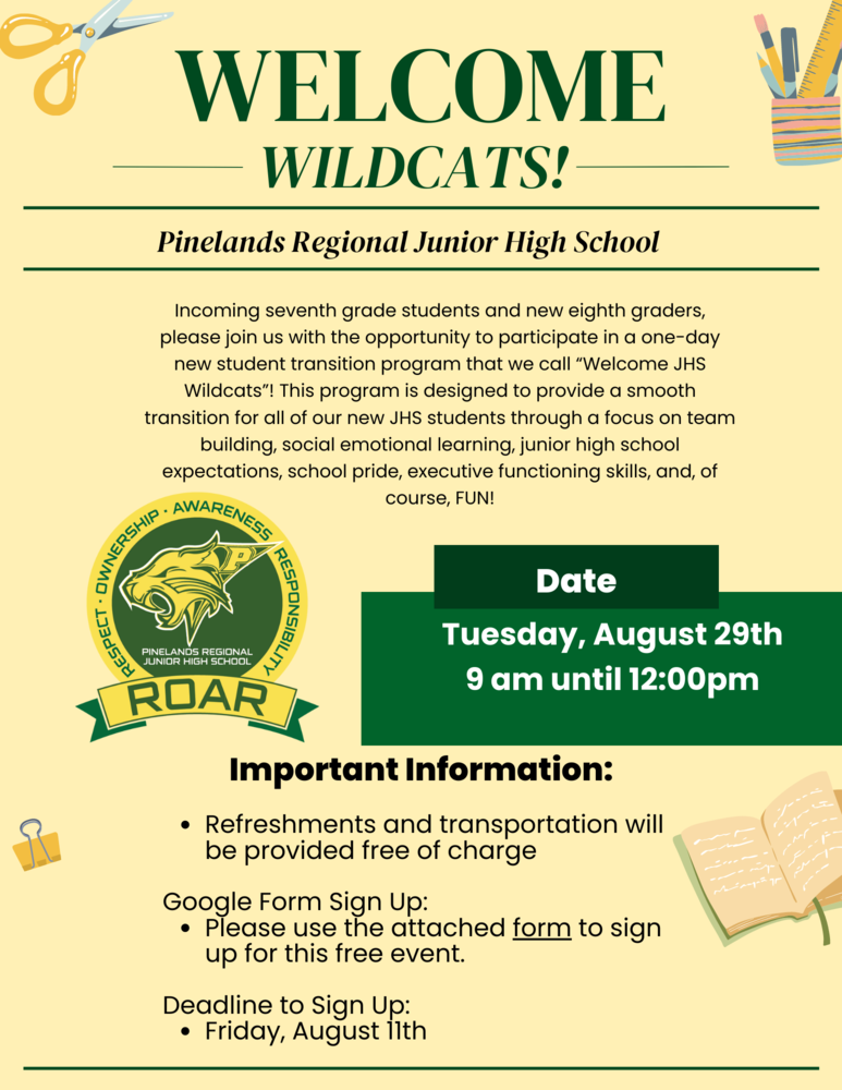 Welcome Wildcats | Pinelands Junior High School